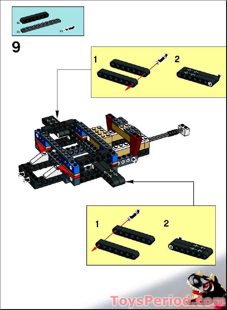LEGO 7477 T1 Typhoon vs. T-Rex Instructions and Parts List