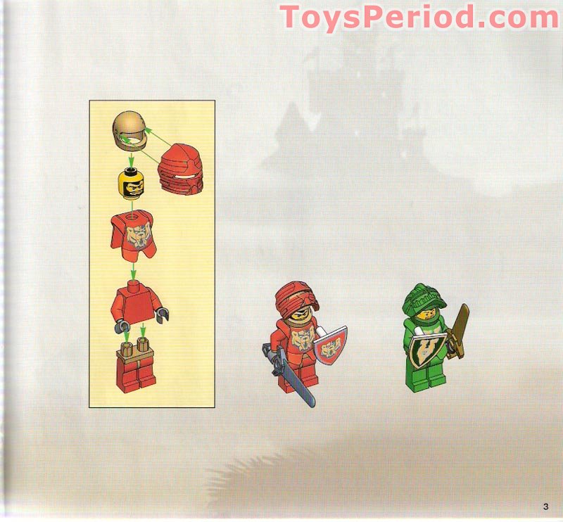 LEGO 8801 Knights' Attack Barge Instructions and Parts List