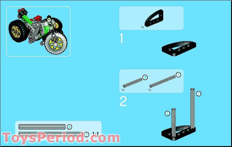 LEGO 8281 Mini Tractor Instructions and Parts List