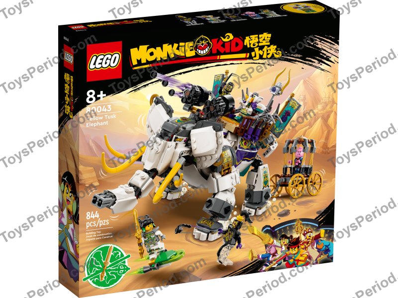 LEGO 80043 Yellow Tusk Elephant Set Parts List