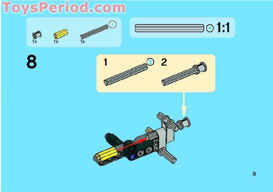 LEGO 8259 Mini Bulldozer Instructions and Parts List