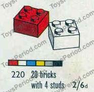 LEGO 220 2x2 Bricks Set Parts List