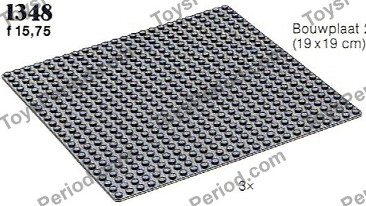 LEGO 1348 24x24 Base Plates, Gray Set Parts List