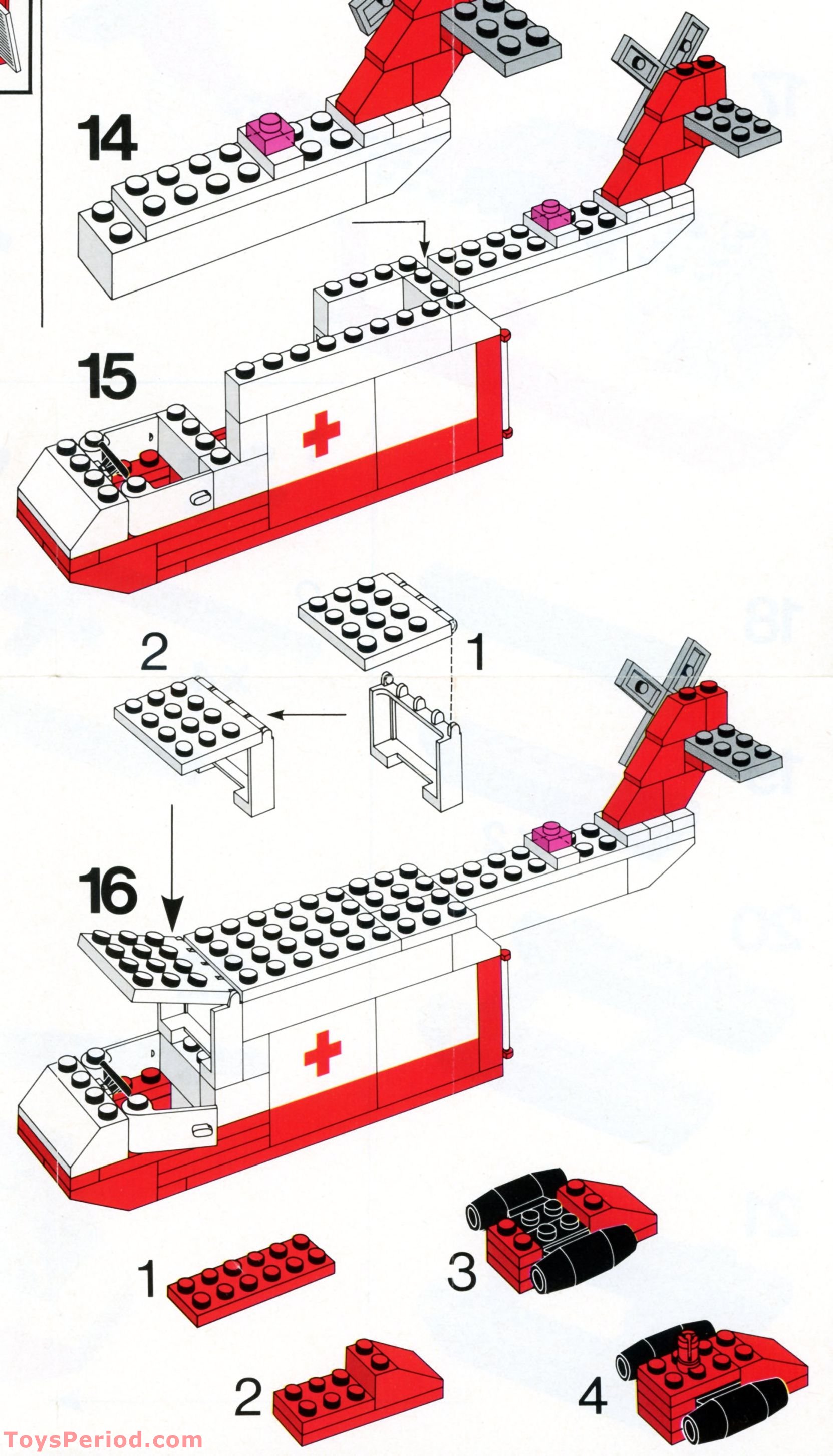 LEGO 6691 Red Cross Helicopter Instructions and Parts List