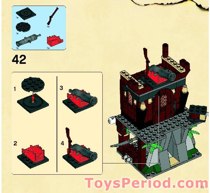 LEGO 6253 Shipwreck Hideout Instructions and Parts List