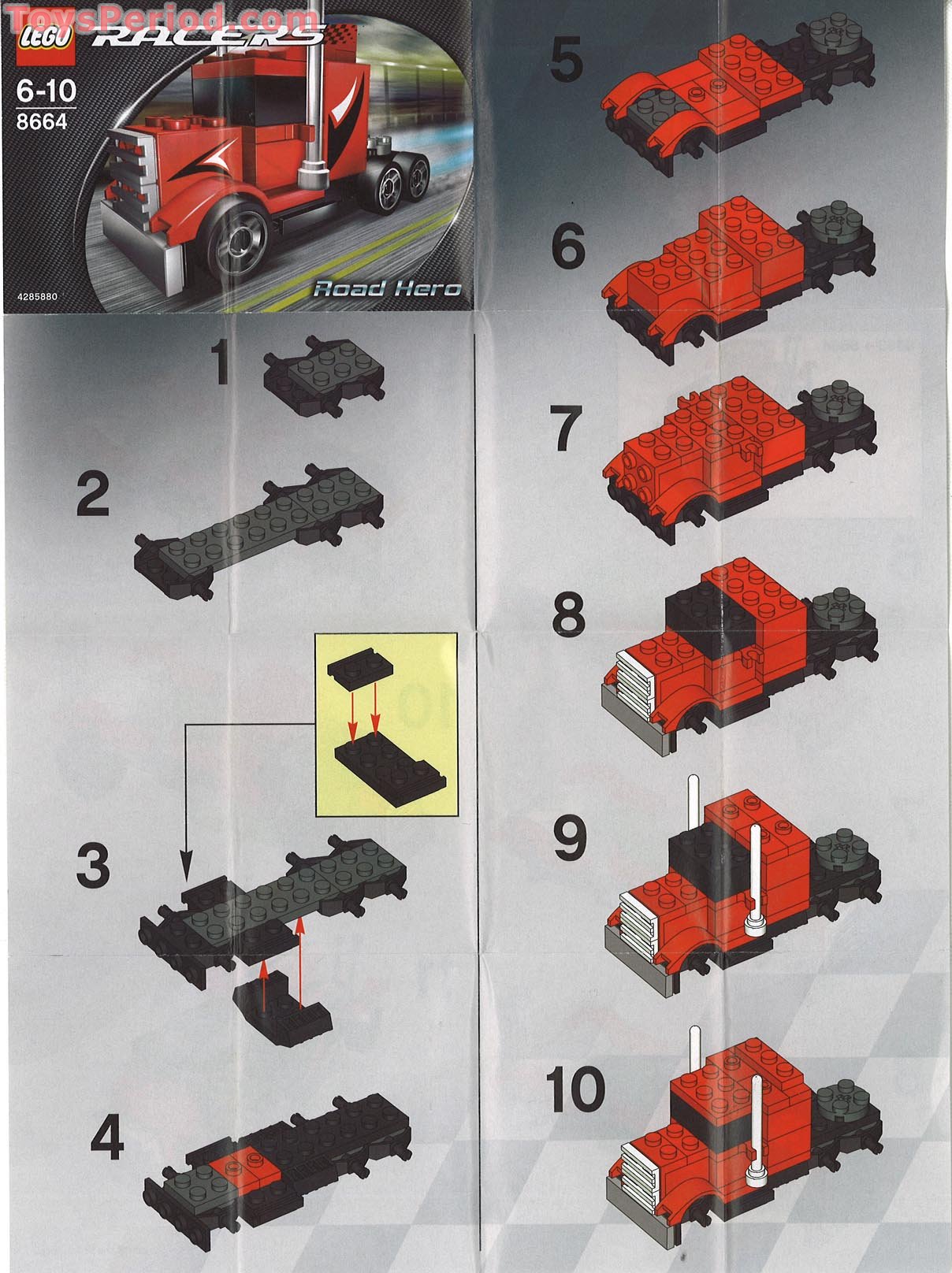 LEGO 8664 Road Hero Instructions and Parts List