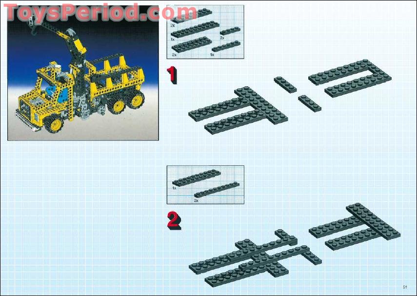 LEGO 8438 Pneumatic Crane Truck Instructions and Parts List