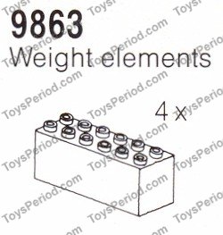 LEGO 9863 Weighted Brick Pack Set Parts List