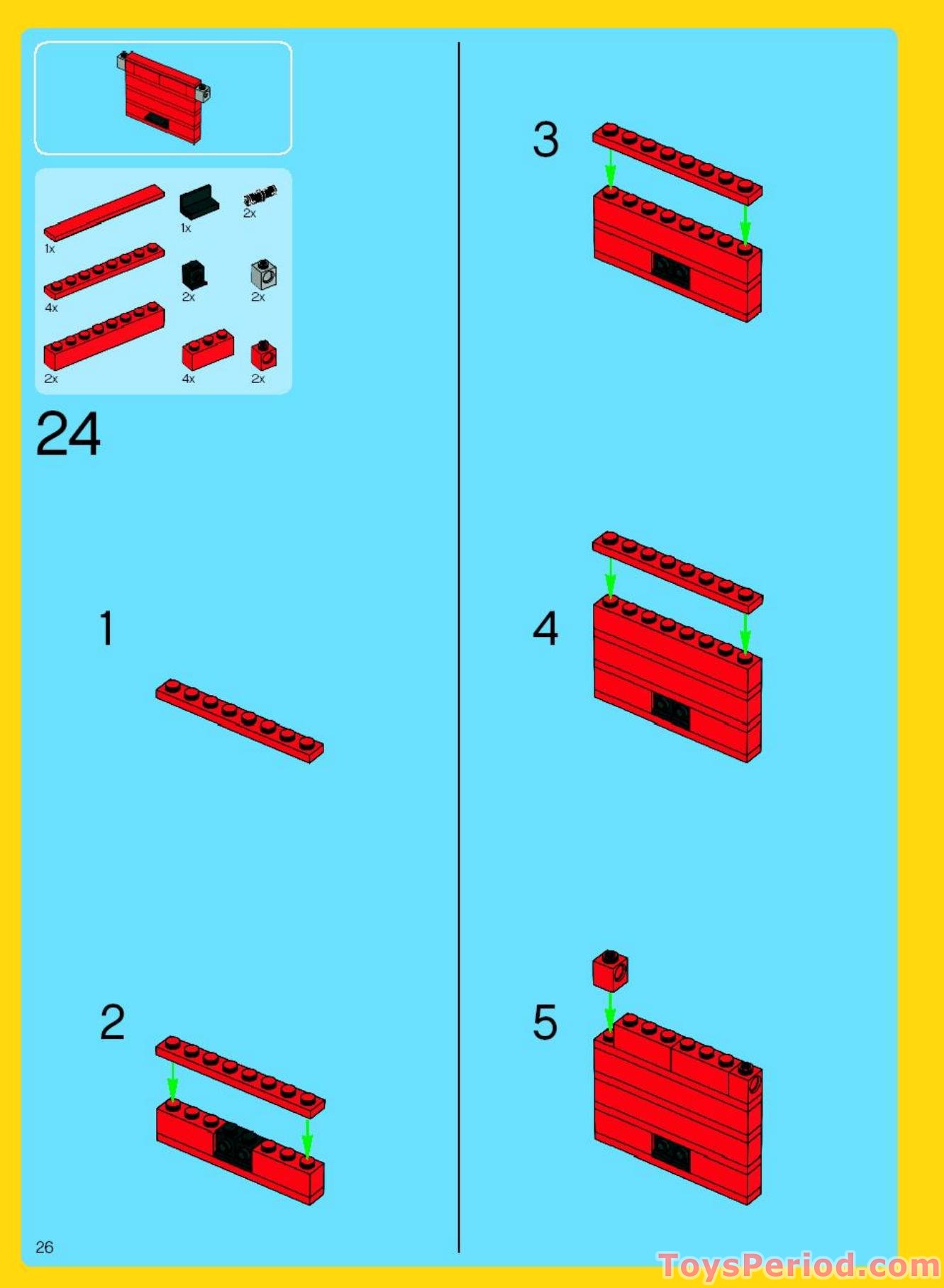 LEGO 5891 Apple Tree House Instructions and Parts List