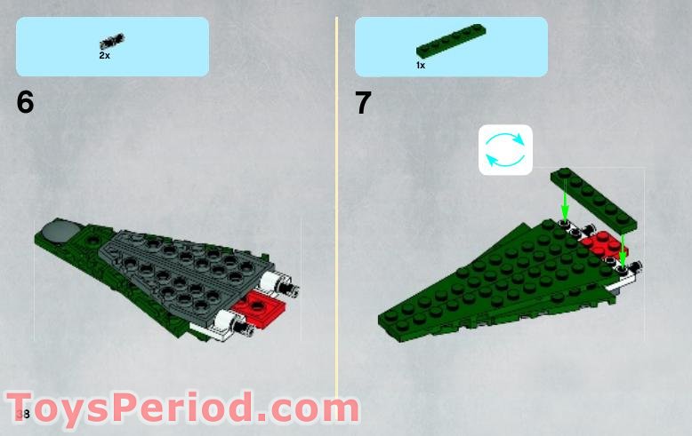 LEGO 9498 Saesee Tiin's Jedi Starfighter Instructions and Parts List