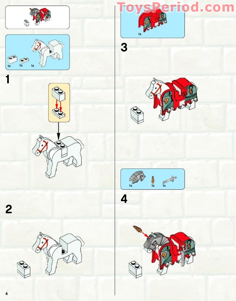 LEGO 10223 Kingdoms Joust Instructions and Parts List