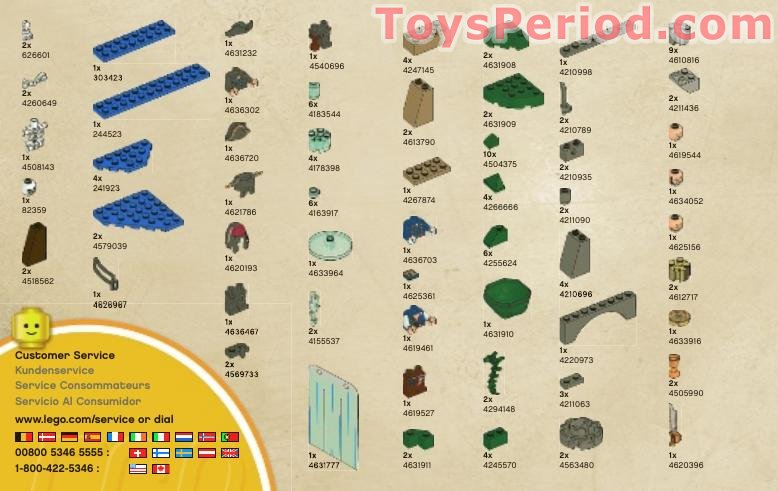 LEGO 4192 Fountain of Youth Instructions and Parts List