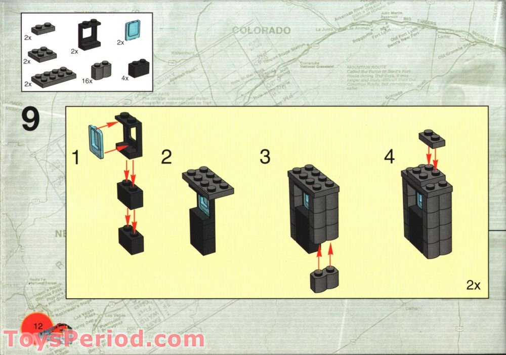 LEGO 10025 Santa Fe Cars - Set I, Mail or Baggage Car Instructions and ...