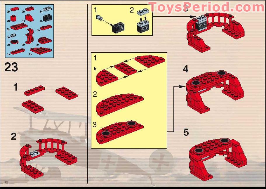 LEGO 10024 Red Baron Instructions and Parts List