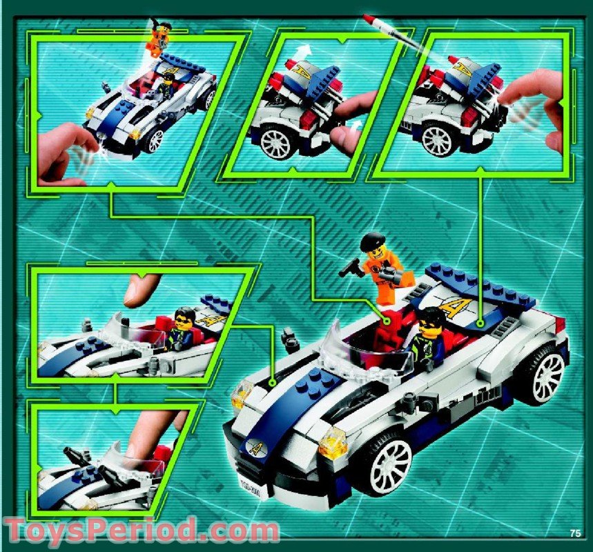 LEGO 8634 Mission 5: Turbocar Chase Instructions and Parts List