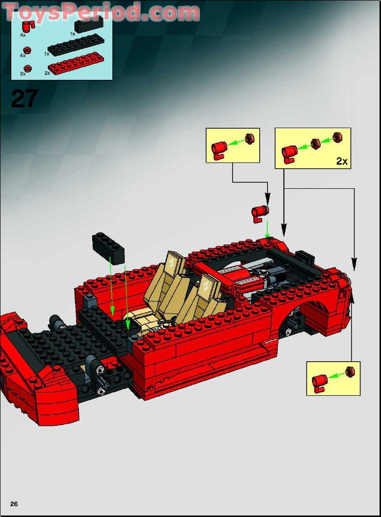 LEGO 8671 Ferrari 430 Spider 1:17 Instructions and Parts List