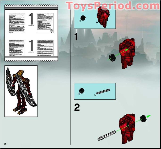 LEGO 8811 Toa Lhikan and Kikanalo Instructions and Parts List