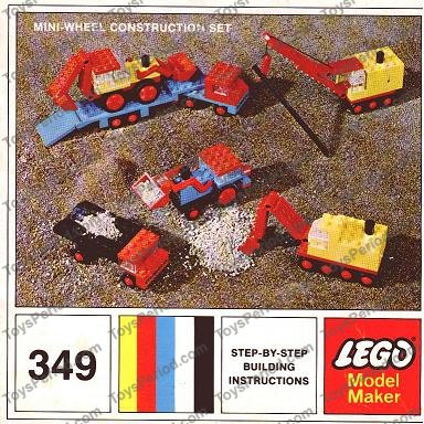 LEGO 349-2 Mini-Wheel Construction Set Instructions and Parts List