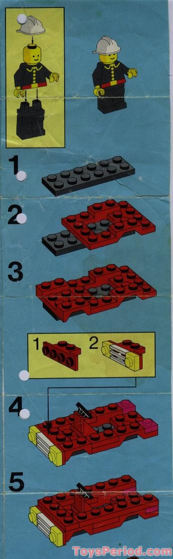LEGO 6505 Fire Chief's Car Instructions and Parts List