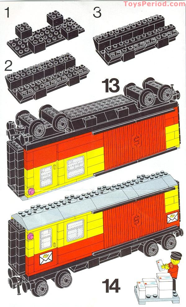 LEGO 7819 Postal Container Wagon Covered Instructions and Parts List