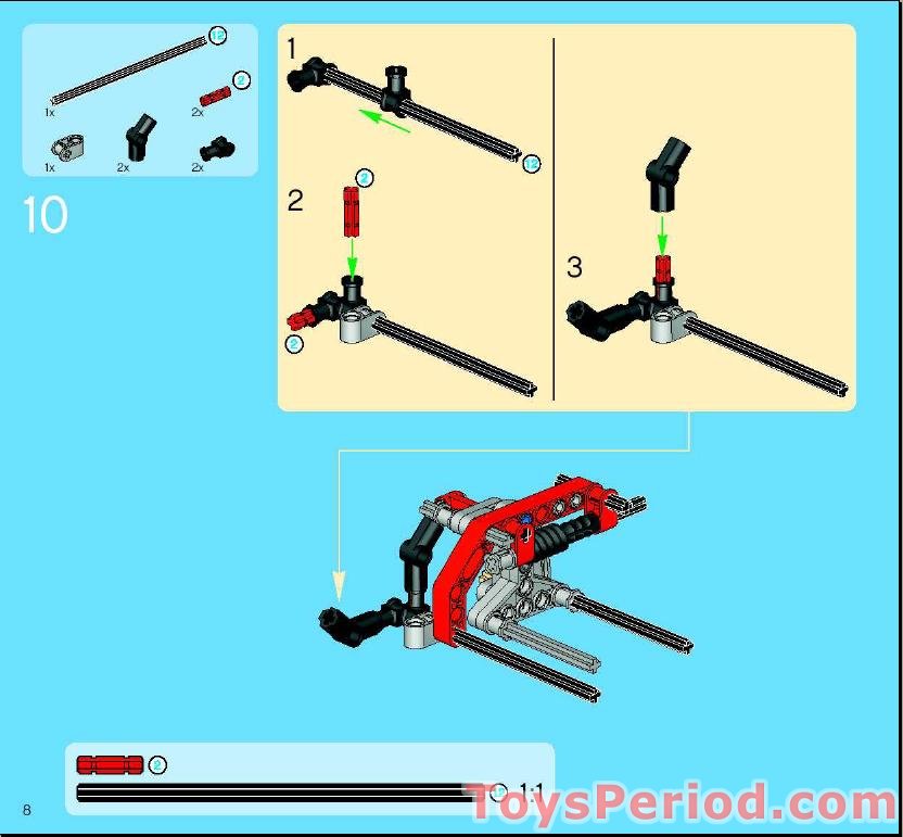 LEGO 8283 Telehandler (Front End Loader) Instructions and Parts List