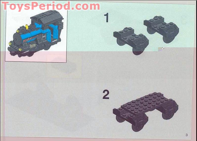 LEGO 3740 My Own Train - Small Engine Instructions and Parts List