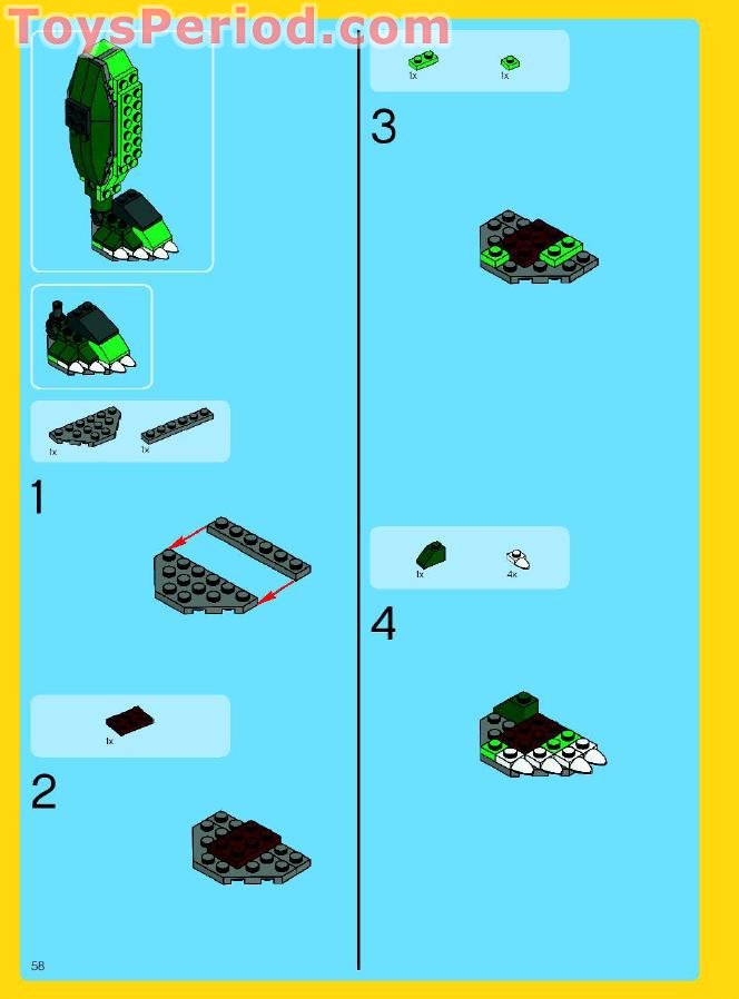 LEGO 4998 Stegosaurus Instructions and Parts List