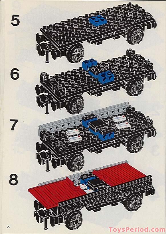 LEGO 7722 Steam Cargo Train, Battery Instructions and Parts List