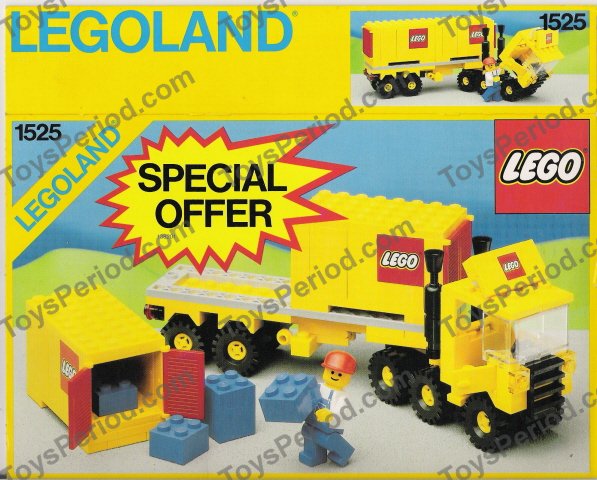 LEGO 1525 Container Freight Truck Instructions and Parts List