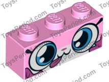 LEGO Sets with Part 3622pb076 Brick 1 x 3 with Cat Face Wide Eyes ...