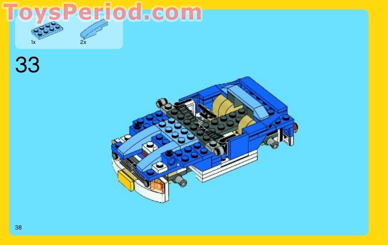 LEGO 6913 Blue Roadster Instructions and Parts List