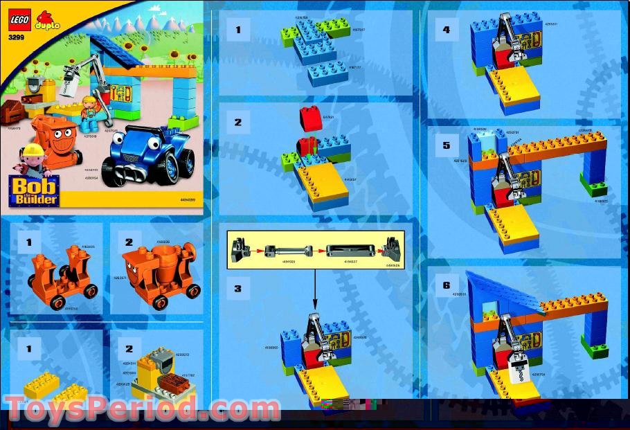 LEGO 3299 Scrambler and Dizzy at Bob's Workshop Instructions and Parts List