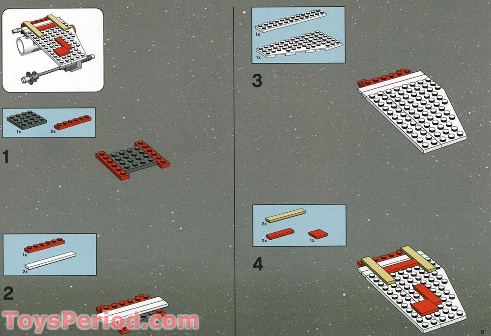LEGO 6212 X-Wing Fighter Instructions and Parts List