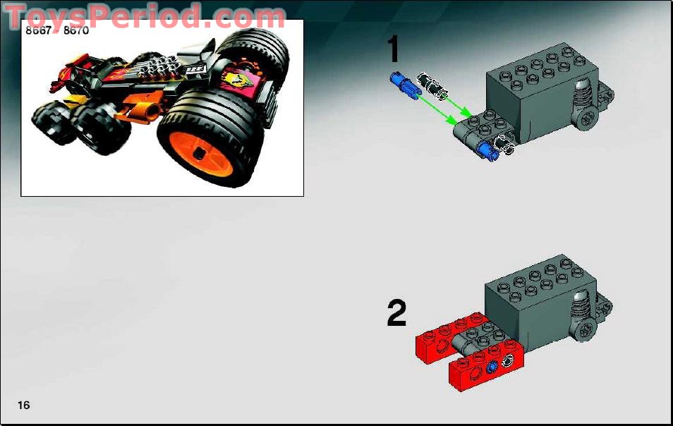 LEGO 8667 Action Wheelie Instructions and Parts List