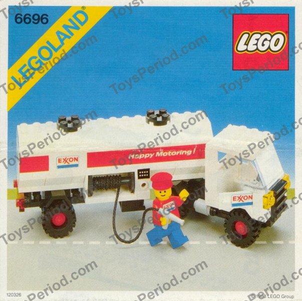 Town Theme Sets - LEGO 6696 Exxon Fuel Tanker Truck Legoland Town 1984