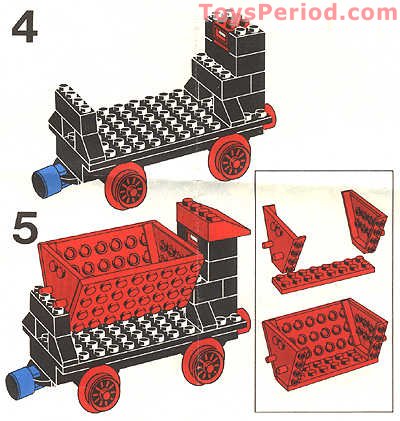 LEGO 180 4.5v Train with 5 Wagons and Circle of Track Instructions and ...