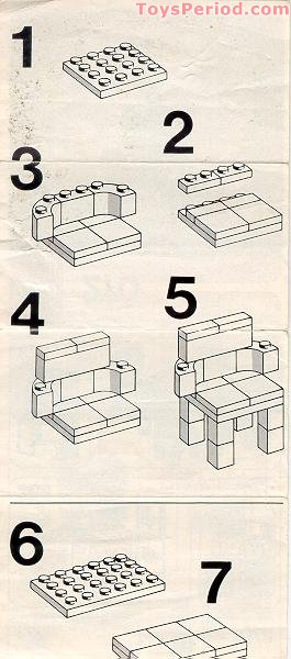 LEGO 270-2 Grandfather Clock, Chair and Table Instructions and Parts List