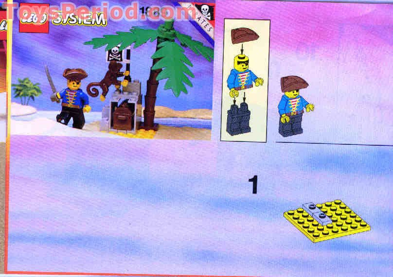 LEGO 1889 Pirate's Treasure Hold Instructions and Parts List