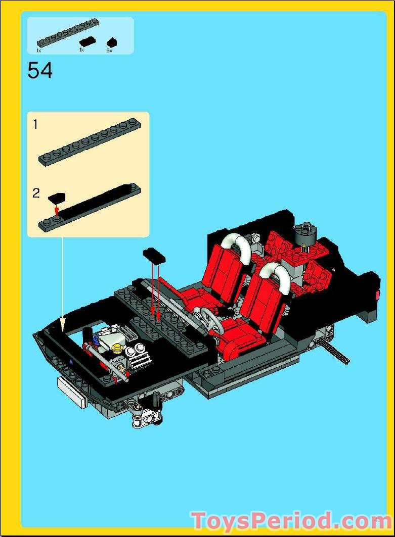 LEGO 4896 Roaring Roadster Instructions and Parts List