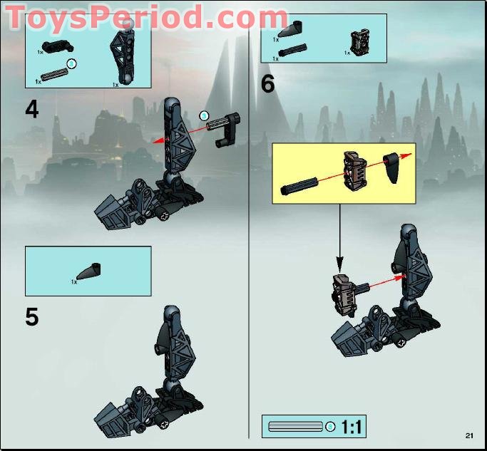 LEGO 8811 Toa Lhikan and Kikanalo Instructions and Parts List