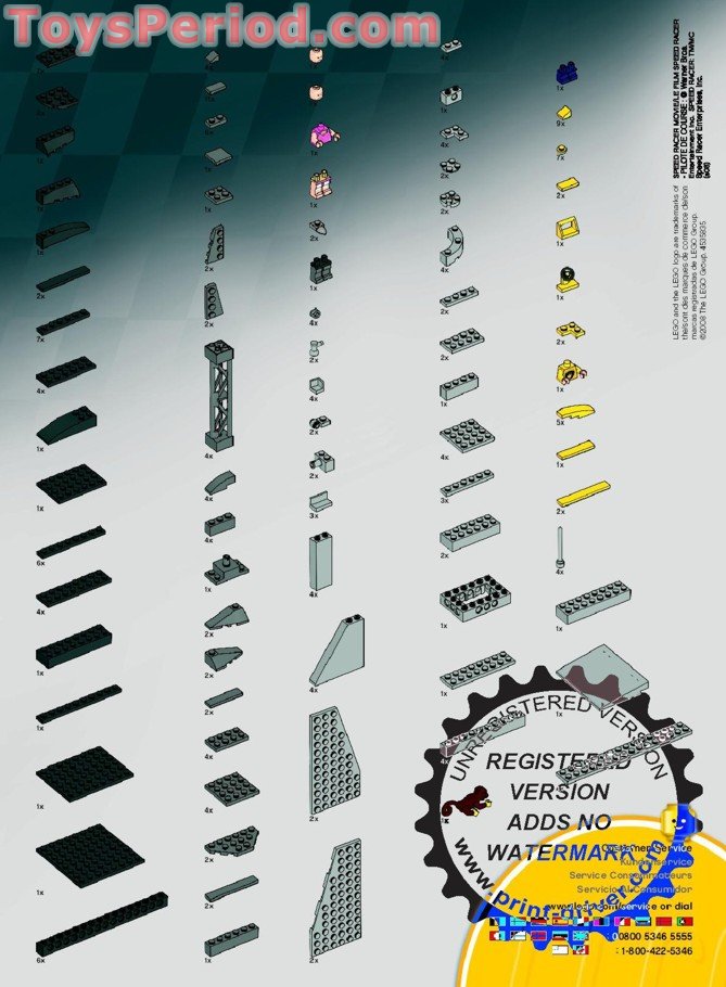 LEGO 8161 Grand Prix Instructions and Parts List