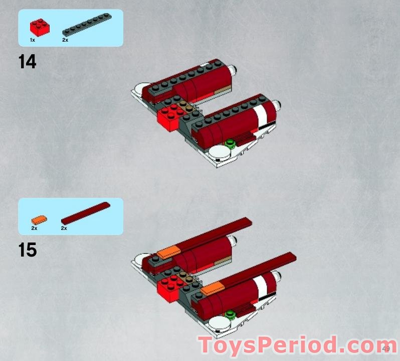 LEGO 9497 Republic Striker-class Starfighter Instructions and Parts List