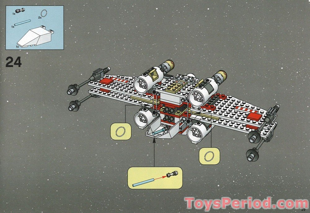 LEGO 6212 X-Wing Fighter Instructions and Parts List