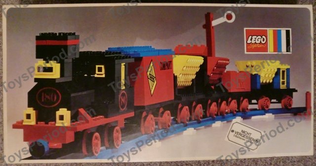 LEGO 180 4.5v Train with 5 Wagons and Circle of Track Instructions and ...