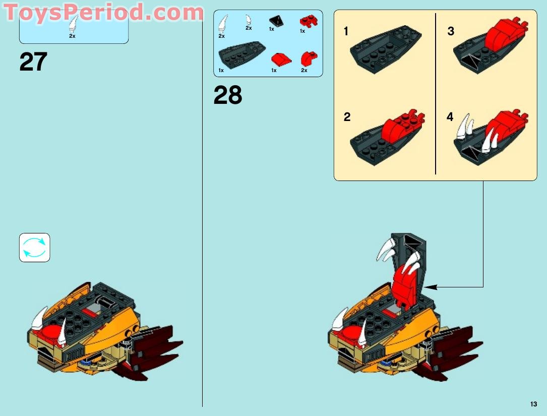 LEGO 70005 Laval's Royal Fighter Instructions and Parts List