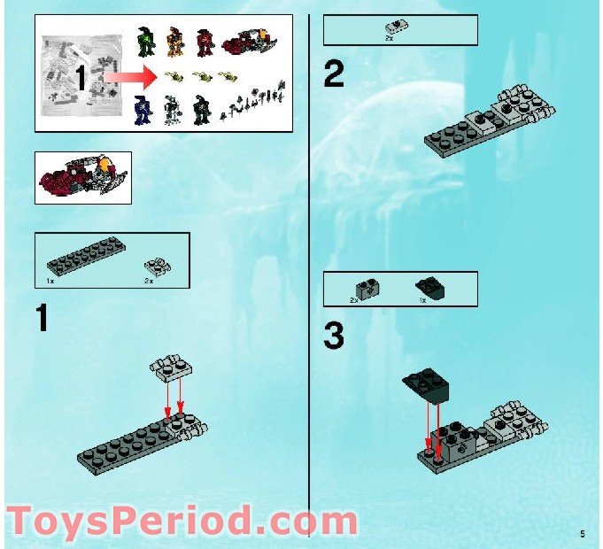 LEGO 8926 Toa Undersea Attack Instructions and Parts List