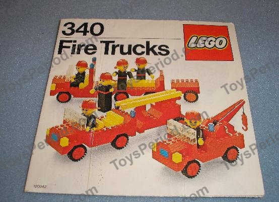 LEGO 340-2 Fire Trucks Set Parts List