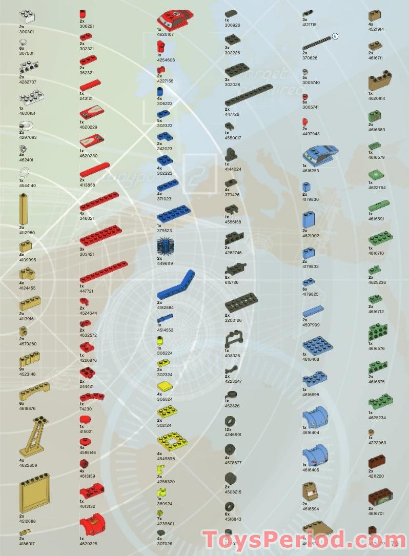 LEGO 8487 Flo's V8 Cafe Instructions and Parts List