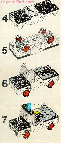LEGO 621-1 Police Car Instructions and Parts List