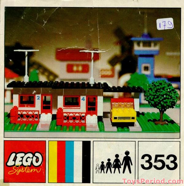 LEGO 353 Terrace House with Car and Garage Instructions and Parts List